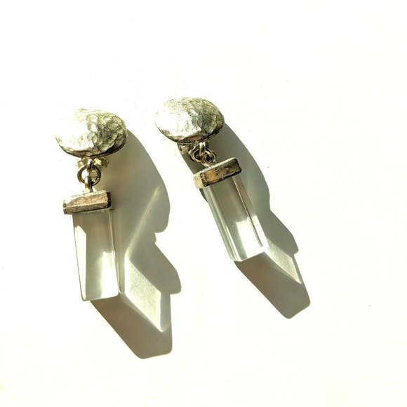Vintage | Jewelry | Vintage Antique Silver Tone Hammered Earrings W ...